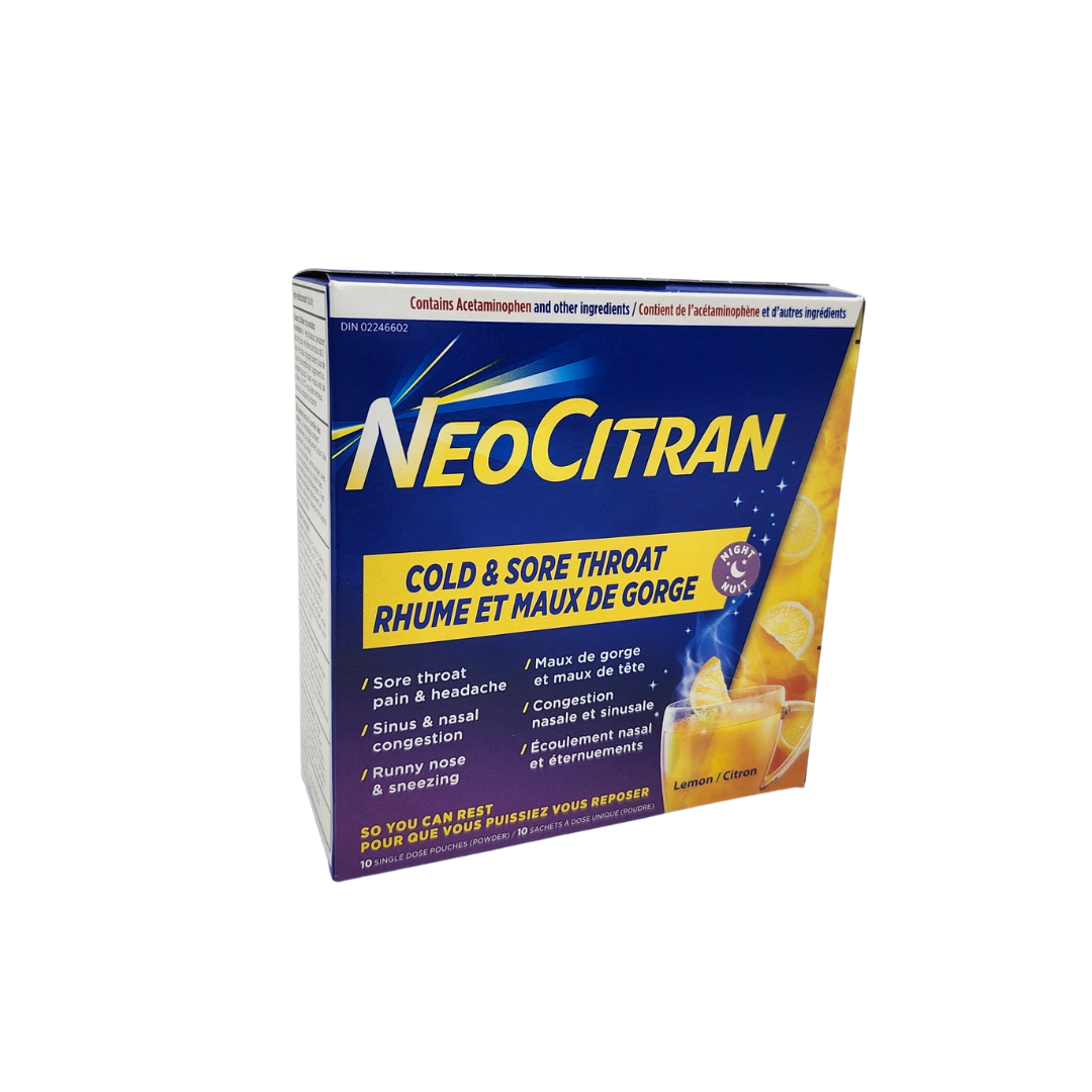 Neo Citran Night Cold & Sore Throat 10/ct – Aiton Drug Co
