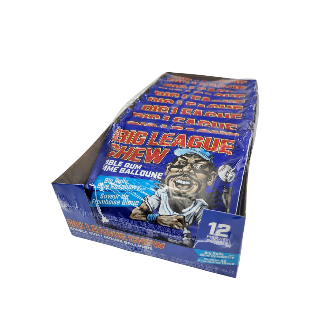 Big League Chew Blue Raspberry Bubble Gum 60g 12/c – Aiton Drug Co