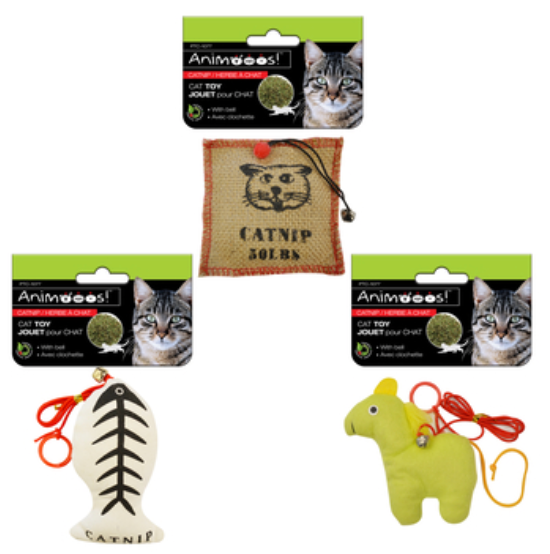 Cat Toys: Catnip w/Strings & Bell, 3 Assorted – Aiton Drug Co