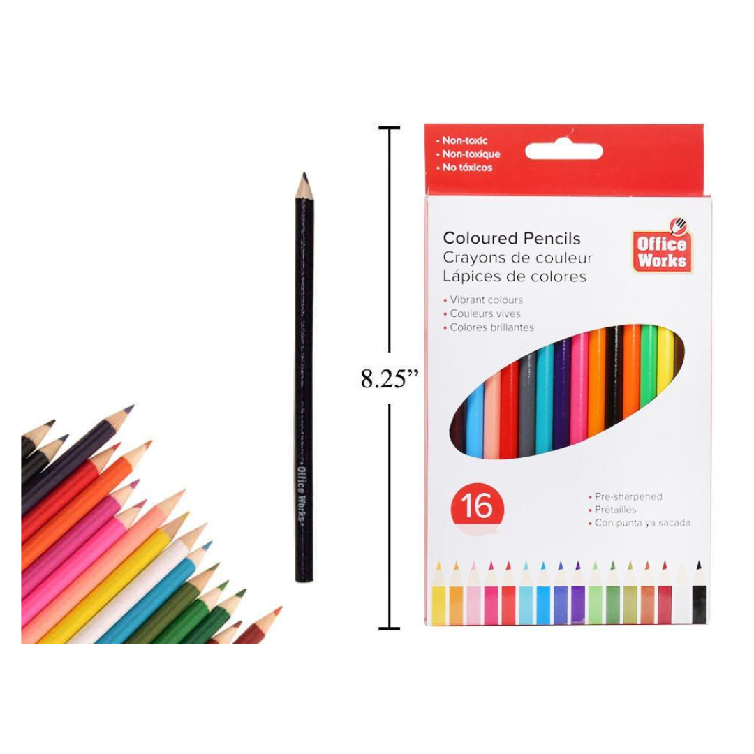 Office Works Colouring Pencils Window Box 16 pc – Aiton Drug Co