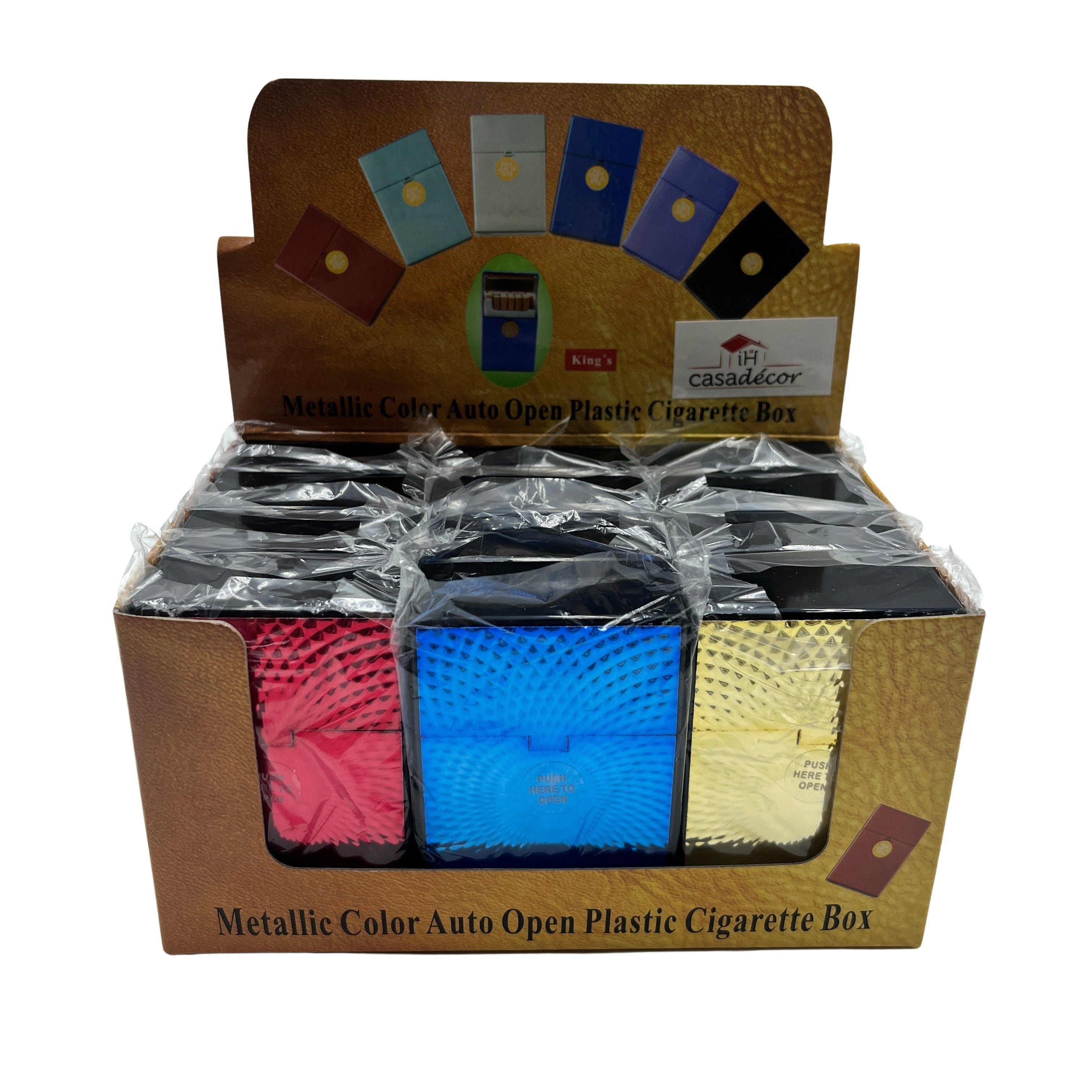 Metallic Color Auto Open Plastic Cigarette Box – Aiton Drug Co